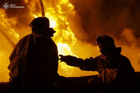 Large Scale Fire Breaks Out In Poltava Oblast After Russian Attack