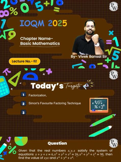 Basic Mathematics 02 Class Notes Ioqm 2025 Pdf