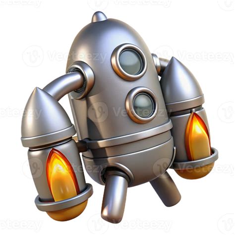 Vibrant Classic Silver Jetpack With Thrusters Isolated Professional