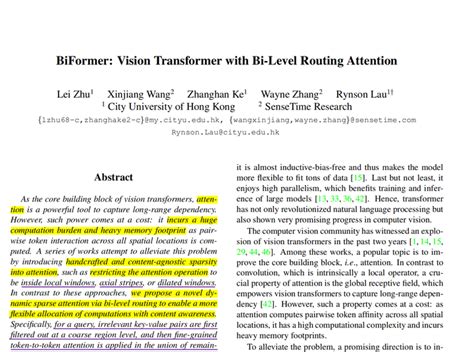 品尝cvpr2023biformer Vision Transformer With Bi Level Routing Attention 知乎