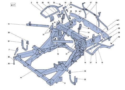 Rear Chassis Classic Ferrari Parts Schematics