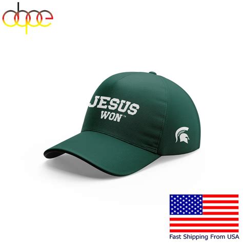 Michigan State Big10 Limited Edition Jesus Won Green Cap