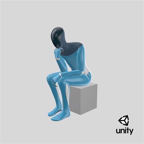 Robotic Humanoid Thinker Pose 3d Model 159 C4d Fbx Unitypackage Upk Max Ma Obj Gltf