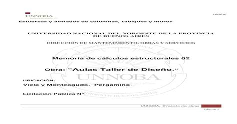 Obra Aulas Taller De Diseño€¦ · Esfuerzos Y Armados De Columnas Tabiques Y Muros Unnoba