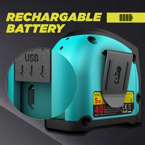 Mileseey Dt10 Laser Tape Measure 40m Portable Digital Rangefinder 5m Scalable Mftin Tape