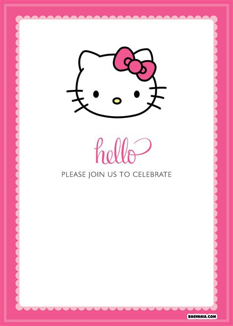 Free Printable Hello Kitty Birthday Invitations Pink Hello Kitty