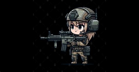 Tactical Chibi Girl Chibi Sticker Teepublic