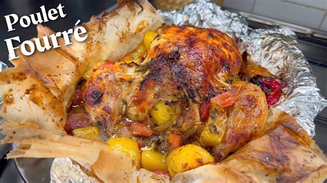 Poulet Fourré Aux Pommes De Terre Et Légumes Le Tout Au Four Youtube