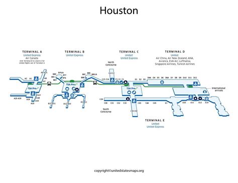 Houston Airport Map George Bush Airport Map
