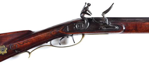 Lot Detail A Signed Jacob Dickert Relief Carved Flintlock Kentucky