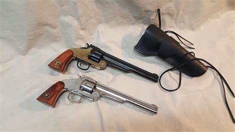 1869 Schofield Nickel Or Brass Gunmetal Revolver Non Firing Replica W