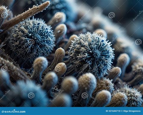 Microscope View Of Mold Fungus Spore Microbiology Laboratory Research
