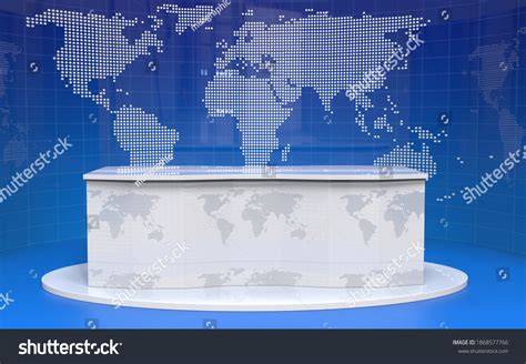 Table News Banner Background News Studio Stock Illustration 1868577766