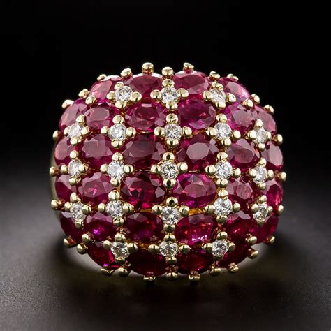 Estate Ruby And Diamond Dome Ring