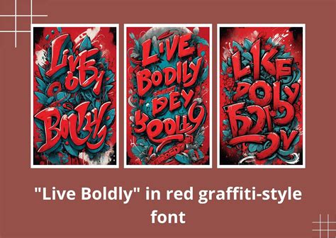 Live Boldly In Red Graffiti Style Font Graphic By Putra Art