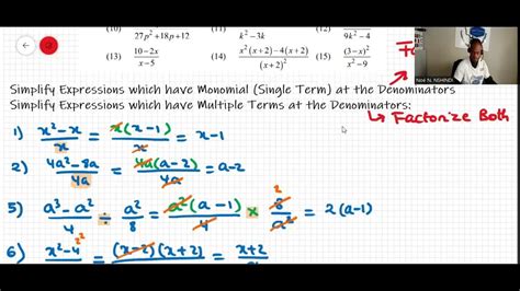 Grade 10 Algebraic Fractions Exercises 13 A Detailed Solutions Youtube