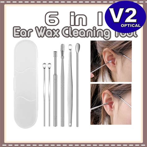6 In 1 Ear Wax Remover Stainless Steel Earpick Set Wax Pickers Portable