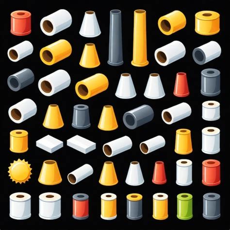 Premium Vector A Black Background With Different Colored Cones And A