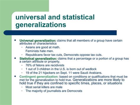 Generalization And Example Ppt