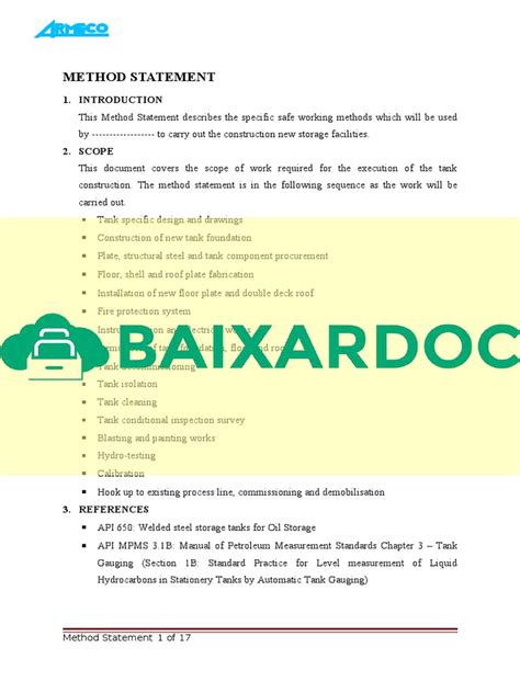 Method Statement Pdf Welding Construction