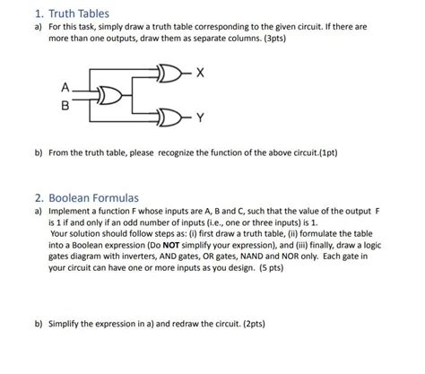 Solved 1 Truth Tables A For This Task Simply Draw A Truth