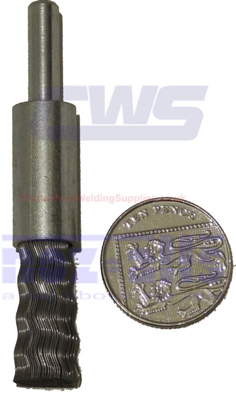 Compact Wire Brush Spindle Mounted 11mm Dia Flat Tip