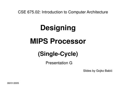Ppt Lecture 5 Mips Processor Design Single Cycle Mips 2 Powerpoint Presentation Id2359649