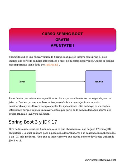 Spring Boot 3 Y Sus Novedades Pdf Java Lenguaje De Programación Informática