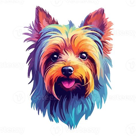 Colorful Yorkshire Terrier Dog Yorkshire Terrier Portrait Dog Sticker