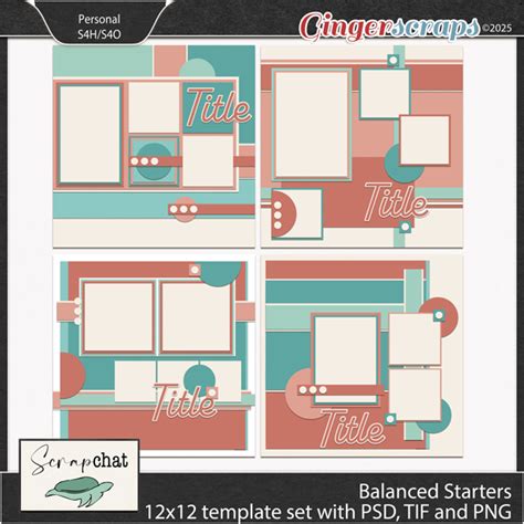 Gingerscraps Templates Balanced Starters Template Set By