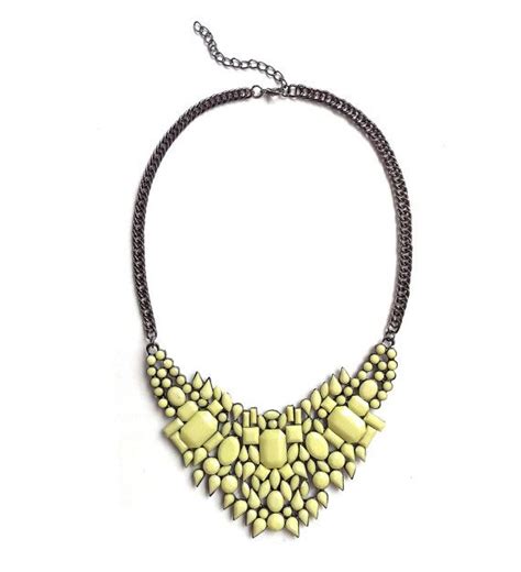 Yellow Statement Necklace Yellow Geometric Bib Necklace T Ideas