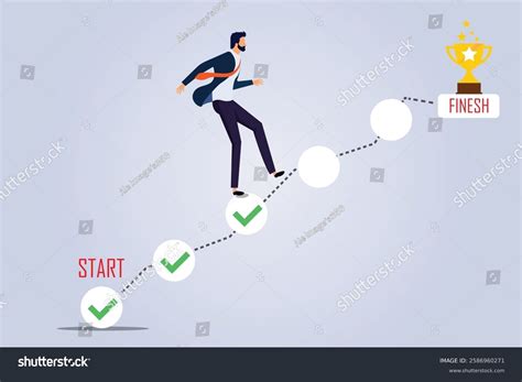 Optimizing Workflow Flowchart Task Completion Goal Stock Vector