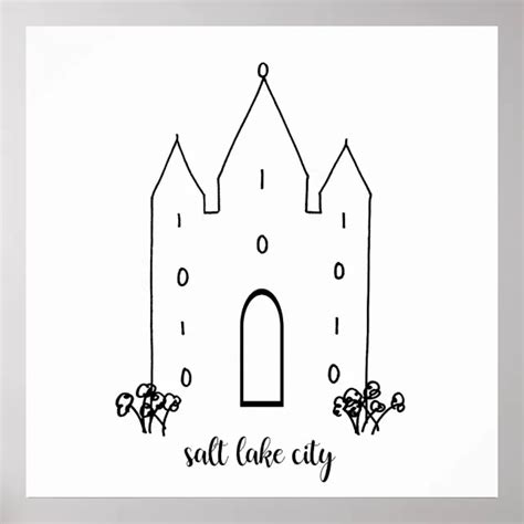 Salt Lake City Utah Temple Simple Modern Poster Zazzle