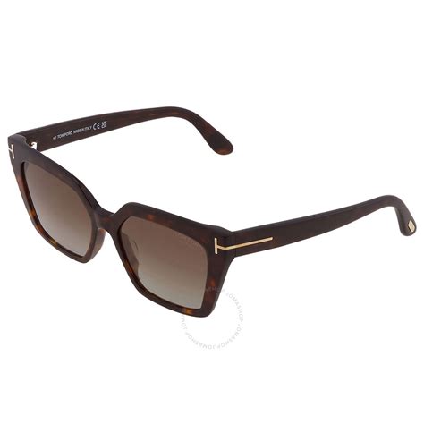 Tom Ford Winona Polarized Brown Cat Eye Ladies Sunglasses Ft1030 52h 53