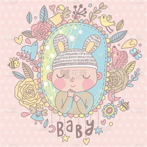 刚出生的婴儿卡通卡
