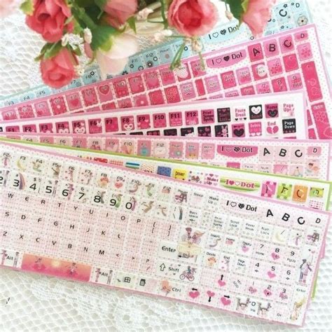 键盘膜 键盘防尘膜 Keyboard Dust Film 笔记本电脑键盘保护贴纸 卡通可爱按键键盘贴 台式少女电脑键盘膜6 6 Shopee Malaysia