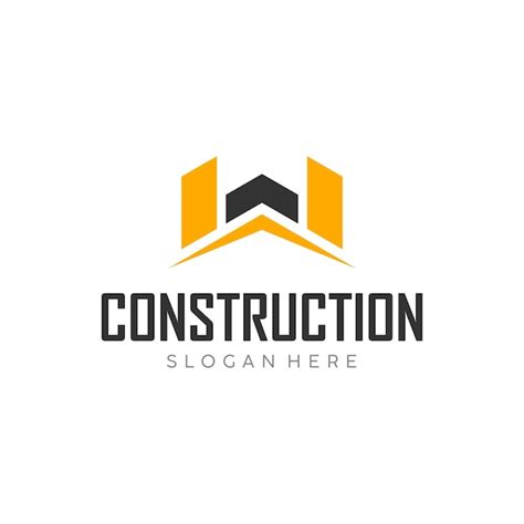Diseño De La Plantilla Del Logotipo De La Empresa De Construcción Plana