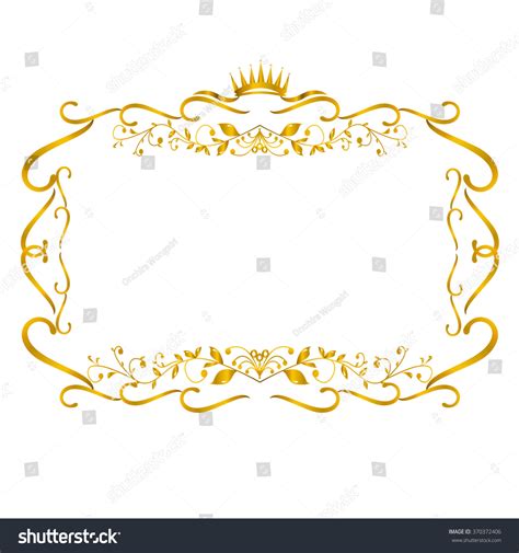 Golden Frame Border Crown Vector Illustration เวกเตอร์สต็อก ปลอดค่า