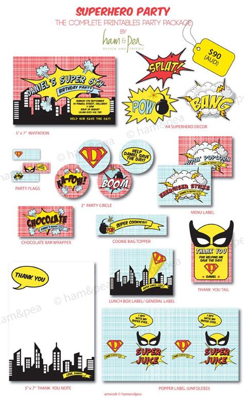 Superhero Birthday Party Superhero Party Superhero Printables Superhero Party Printables