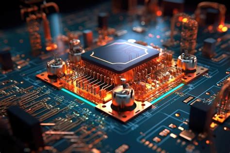 Premium Ai Image Closeup Of Ai Microchip Circuit In Laboratory Created With Generative Ai