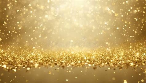Golden Stars Confetti Glitter Vector Background For Greeting Card Stock Illustrationstar Shape