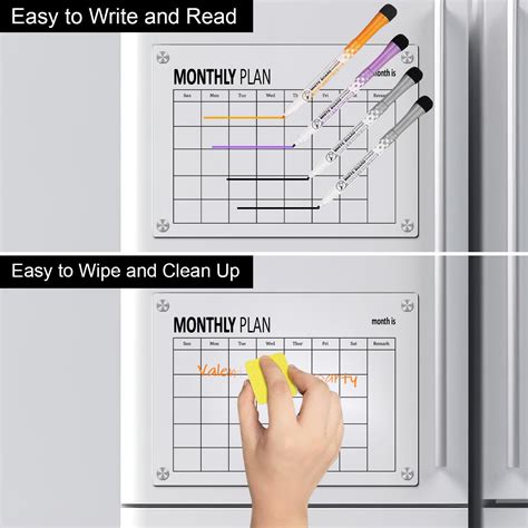 Darenyi Magnetic Fridge Planner Magnetic Fridge Calendar Clear Acrylic