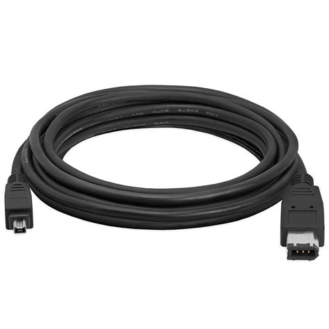 IEEE-1394 FireWire/iLink DV 6 Pin Male To 4 Pin Male Cable - 10Feet Black