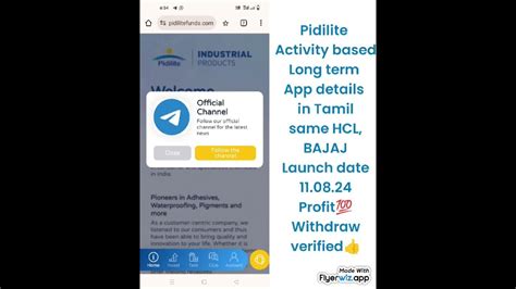 Pidilite Activity Based Long Term App Details In Tamil Date110824