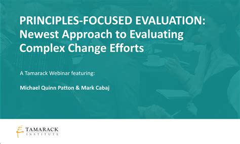 Webinar Principles Focused Evaluation Featuring Mark Cabaj And