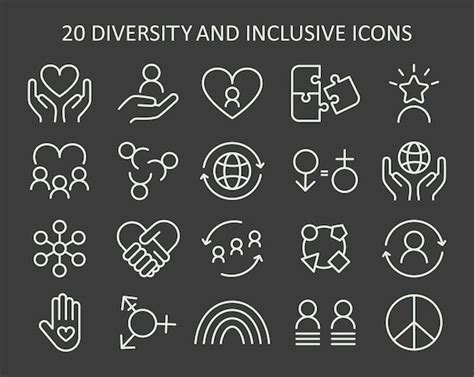 Inclusive Society Set A Collection Of Icons Representing Unity Equality