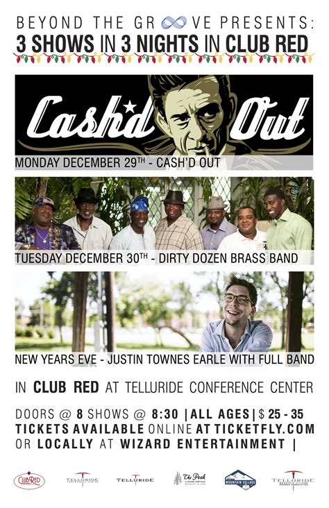 Telluride Inside And Out Club Red Justin Townes Earle New Years Eve
