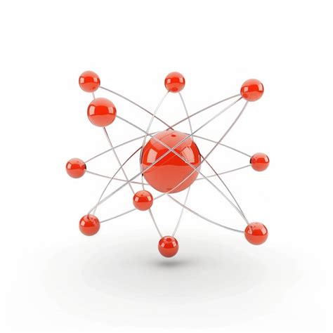 Detailed Of Atomic Structure On A White Background Premium Ai