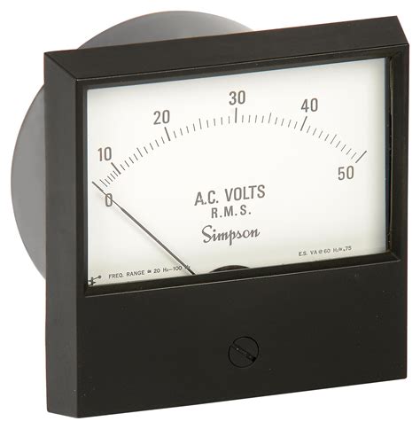 17531 Simpson Analog Panel Meter Black Knife Edge Pointer Dc Voltage