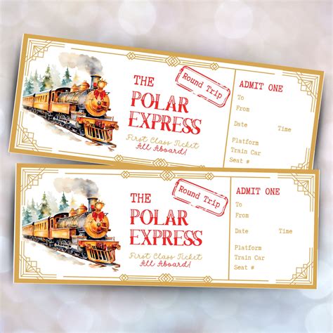 Polar Express Ticket Template Personalized Surprise T Certificate